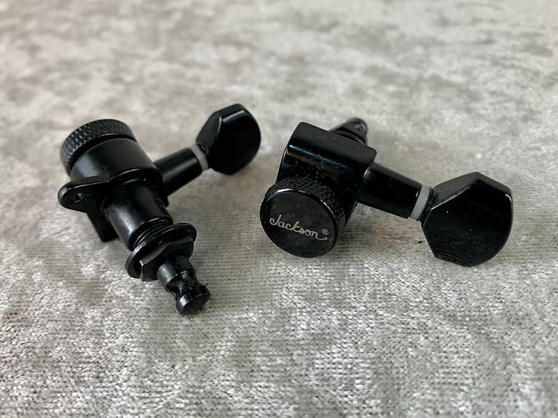 Jackson 6 in line Locking Tuners / tuning machines in Black | Reverb