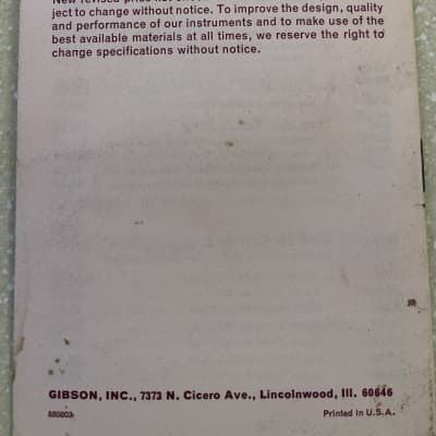 Gibson Price List 1968 | Reverb