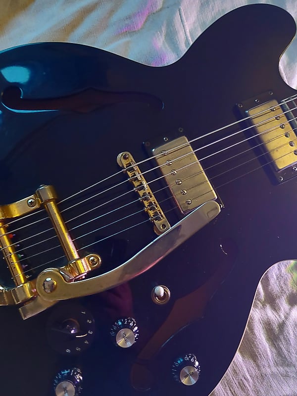 Epiphone 345 Varitone/Bigsby 2011 approx - Black gloss | Reverb UK