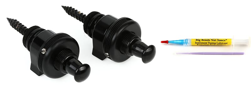 Schaller S-Locks Security Strap Locks - Black Chrome Bundle | Reverb