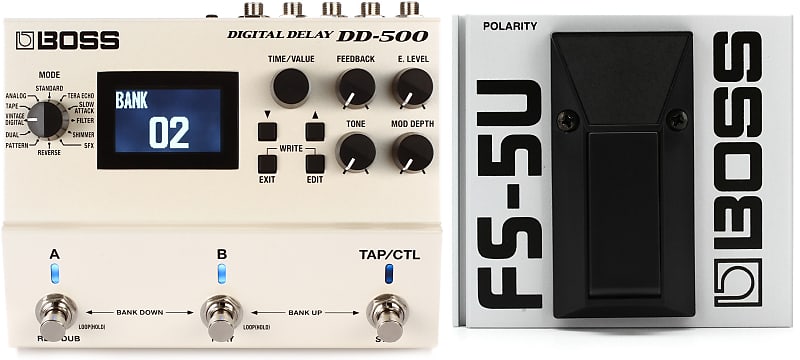 Boss DD-500 Digital Delay Pedal Bundle with Boss FS-5U | Reverb