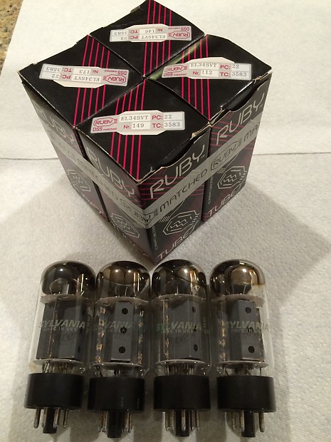 Sylvania EL34/6CA7 STR-416 OO Getter Big Bottle NOS Made in | Reverb