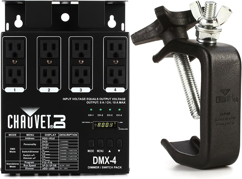 Chauvet DJ DMX-4 4-Ch DMX Dimmer/Switch Pack Bundle with | Reverb