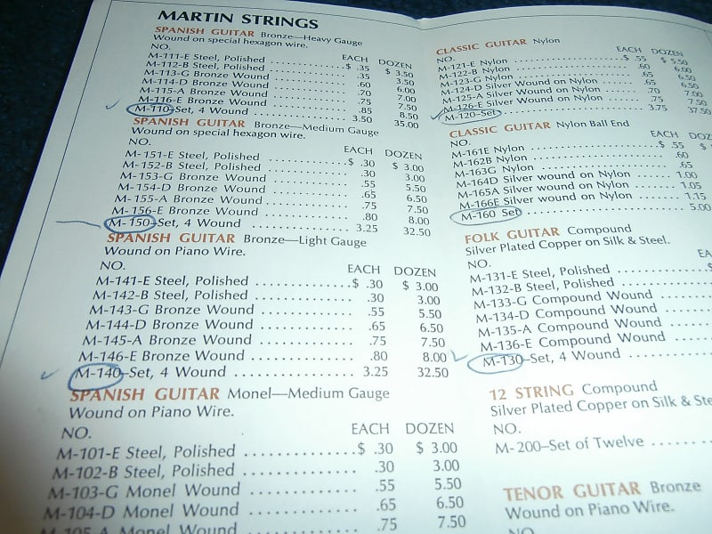 Vintage 1970 Martin Instruments and Accessories Price List! | Reverb