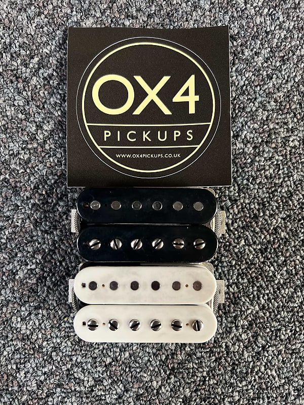 OX4 BEANO Humbucker Pickups Set - Zebra Aged White/Black | Reverb