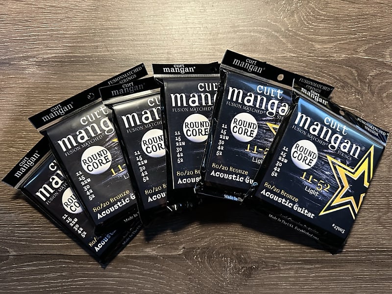 Curt Mangan 80/20 Round Core Acoustic Guitar Strings - Six | Reverb