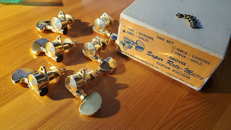 Grover 108G Gold Super Roto Matic Bullseye tuners NOS in box | Reverb