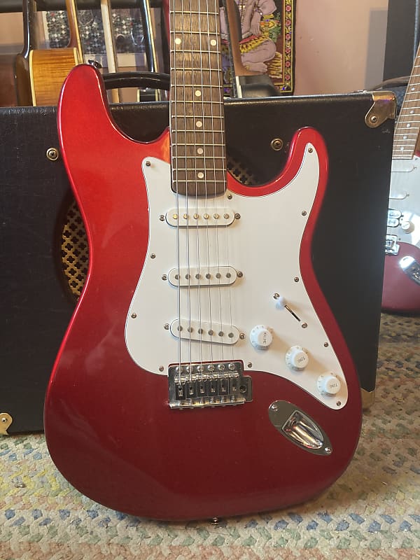 Samick Model LS-11/MR "S" Style Double Cut 1990s? Candy Apple | Reverb