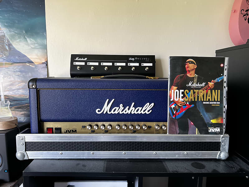 Blue Marshall JVM410HJS with road case and matching Custom | Reverb UK