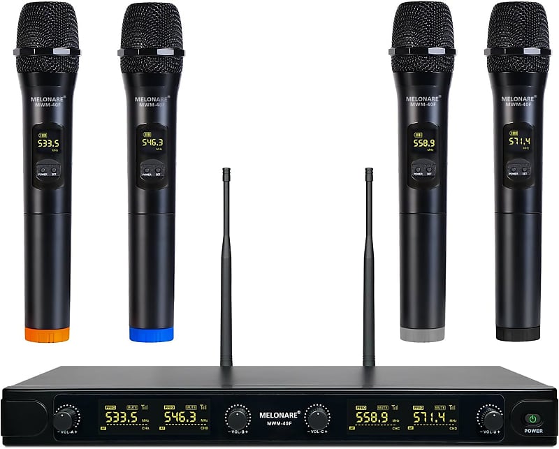 UHF Wireless Microphone System, Quad-Channel Wireless Mic Set | Reverb