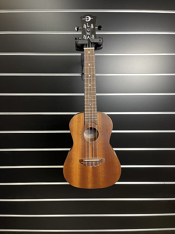 Luna UKE VMC EL Vintage Mahogany Ukulele with Preamp - | Reverb