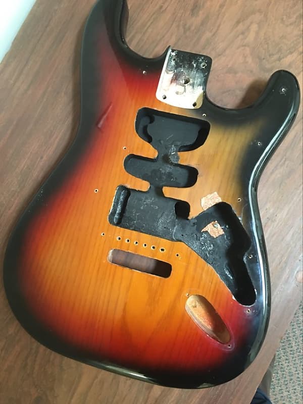 Unknown Stratocaster type Ash guitar body | Reverb