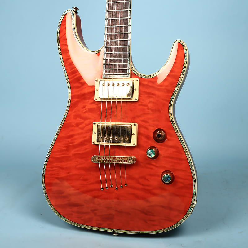 2005 Schecter Diamond Series C1 Elite Orange Quilt | Reverb