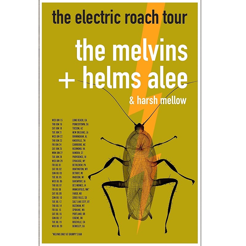 THE MELVINS | Helms Alee Electric Roach Tour 2022 Ltd Ed New | Reverb