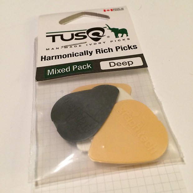 Tusq Man-Made Ivory Picks, Deep Tone (Mixed Size Pack) | Reverb