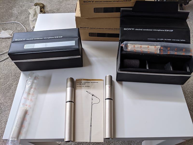 Sony ECM-22P microphone pair silver | Reverb
