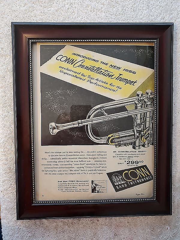 1956 Conn Band Instruments Color Promotional Ad Framed Conn | Reverb