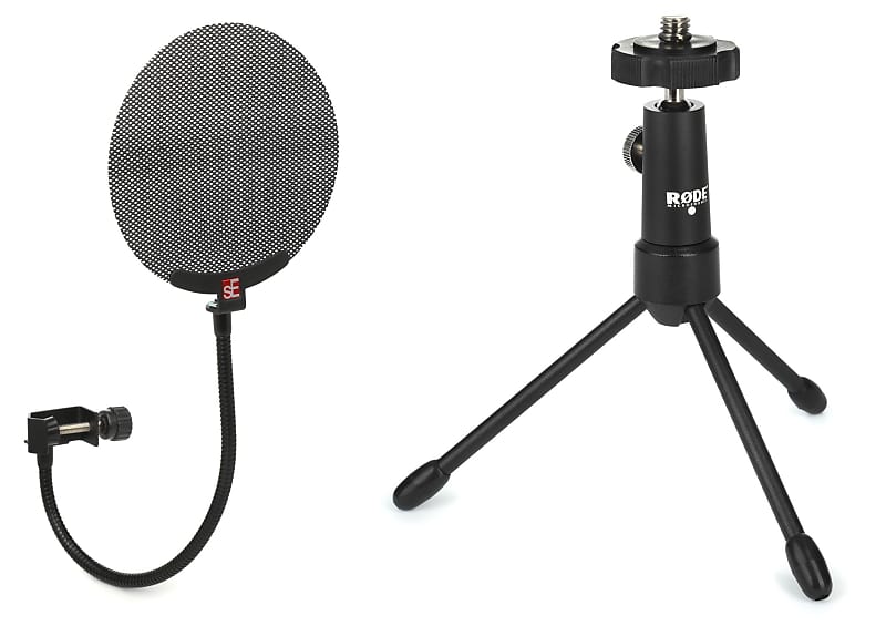 sE Electronics Studio Mic Pop Screen Bundle with Rode Tripod | Reverb