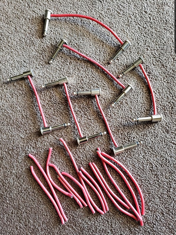 (6) RED George L’s .155 Patch Cable Right Angle Pedal | Reverb