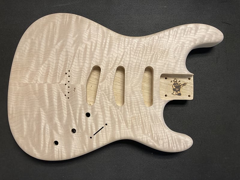 Warmoth Swamp Ash Strat Body with Quilt/Flame Maple Top | Reverb
