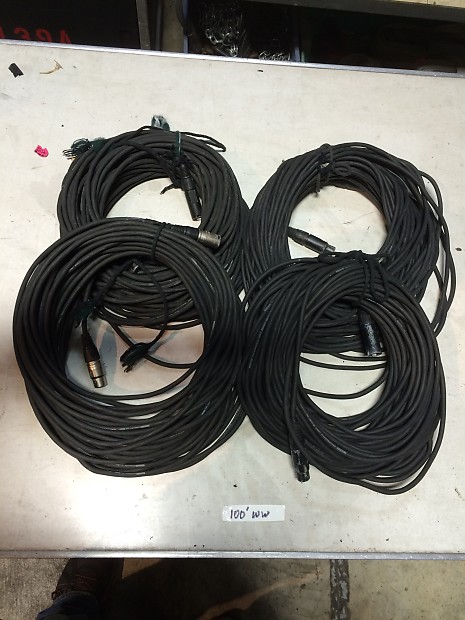Whirlwind Mic Cables 100', Bundle of 4 Black | Reverb
