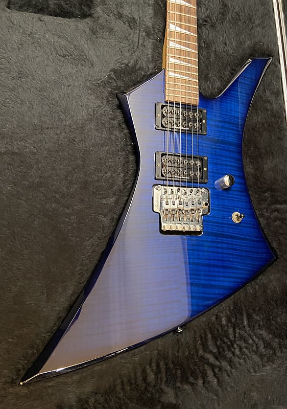 Jackson Kelly KE3 w/Sharkfin Inlays 1996 Sapphire Blue Flame | Reverb