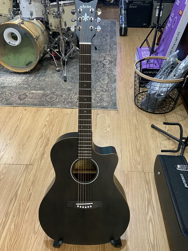 Schecter Deluxe Acoustic - Satin Black | Reverb