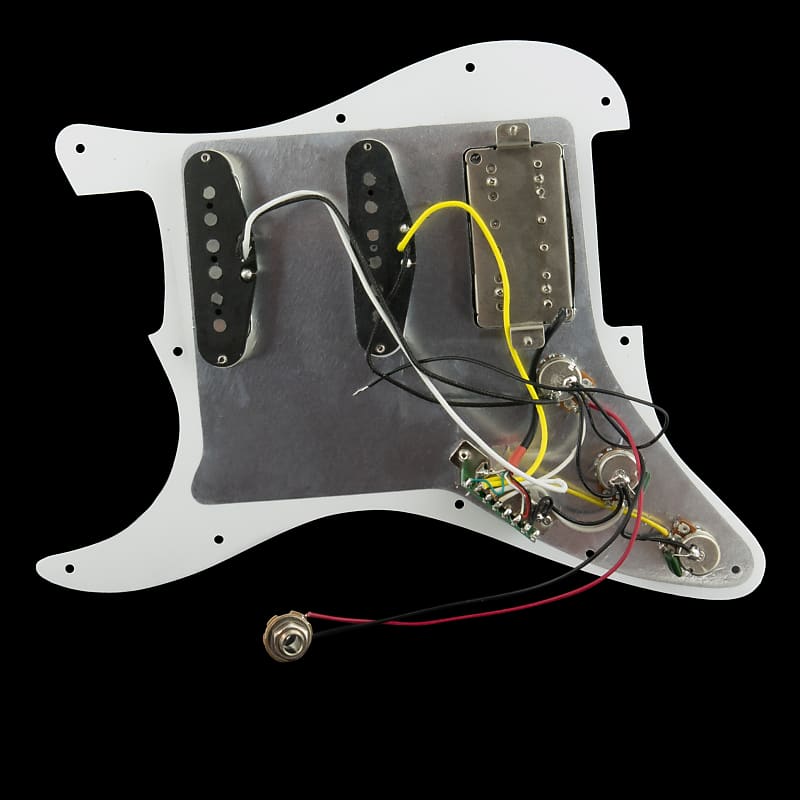 Fully Loaded Scratchplate HSS - with Alnico V Pickups - White | Reverb