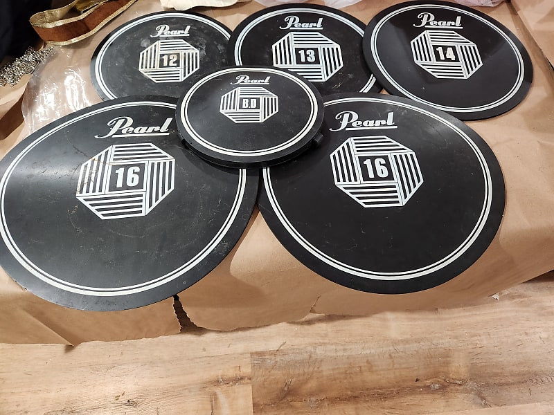 Pearl Practice Pads early 2000s - Black rubber | Reverb