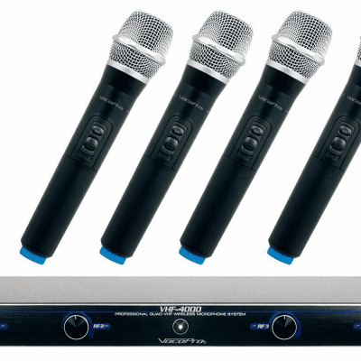 VocoPro VHF Wireless Microphone System 4 Channel Rechargeable | Reverb
