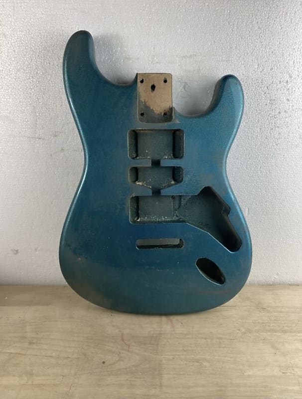 Metallic Blue Poplar Wood Guitar Strat Style Body | Reverb