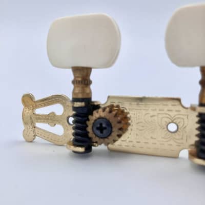 Classical Guitar Machine Heads - Gold Plate Flower Design - | Reverb