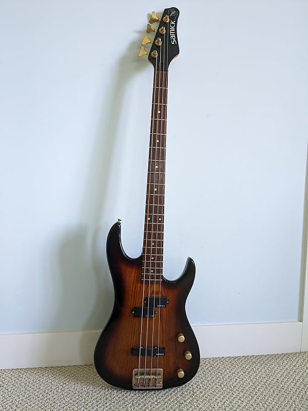 Samick PJ Bass 4 string Active/Passive 1990s - Sunburst | Reverb