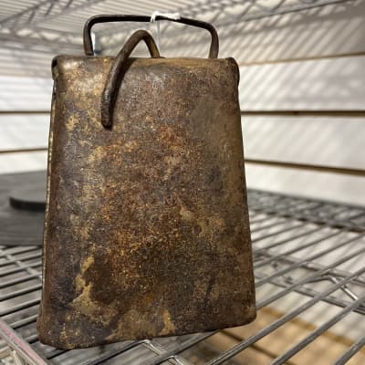Antique Large Hand Made Metal Cowbell with Original Bell | Reverb