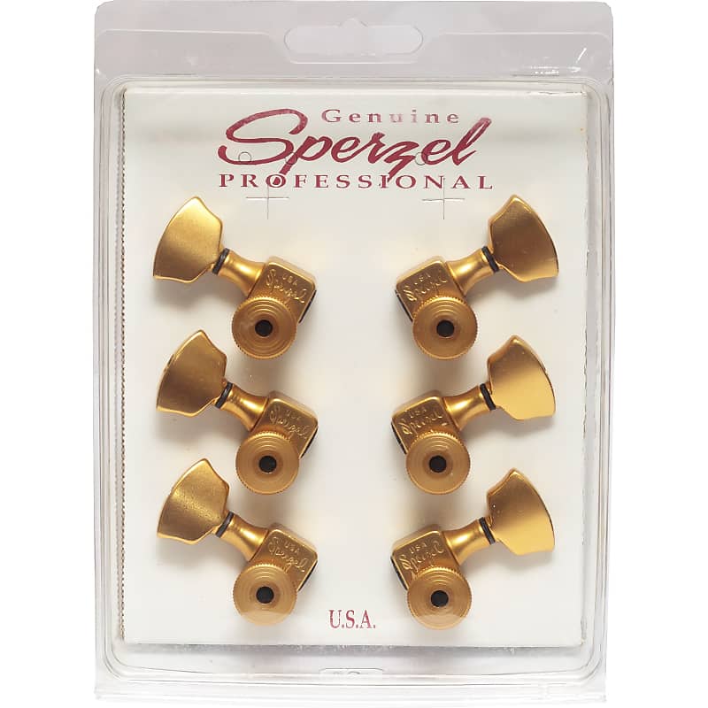 Sperzel Trim Lok Locking Machine Heads Tuners 3+3 TL Gold | Reverb