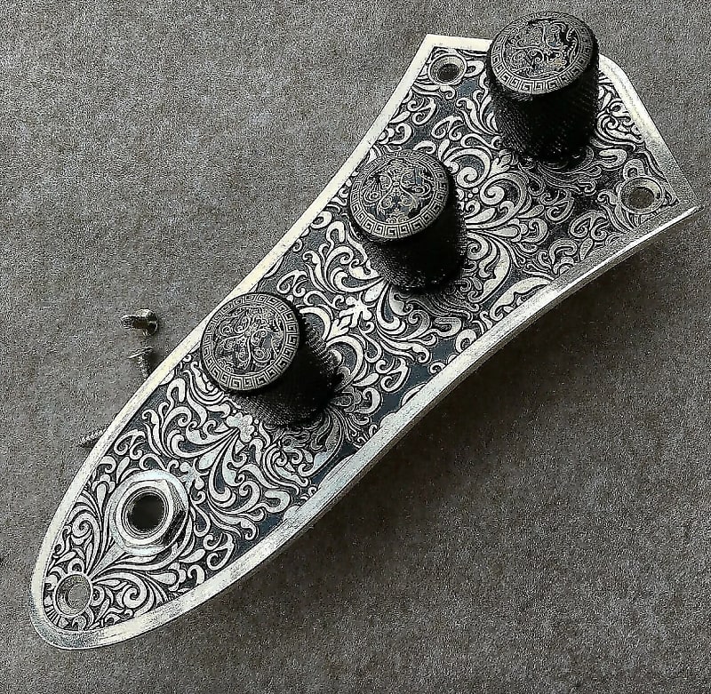 J-Bass Style Bass Loaded Prewired Control Plate Silver | Reverb