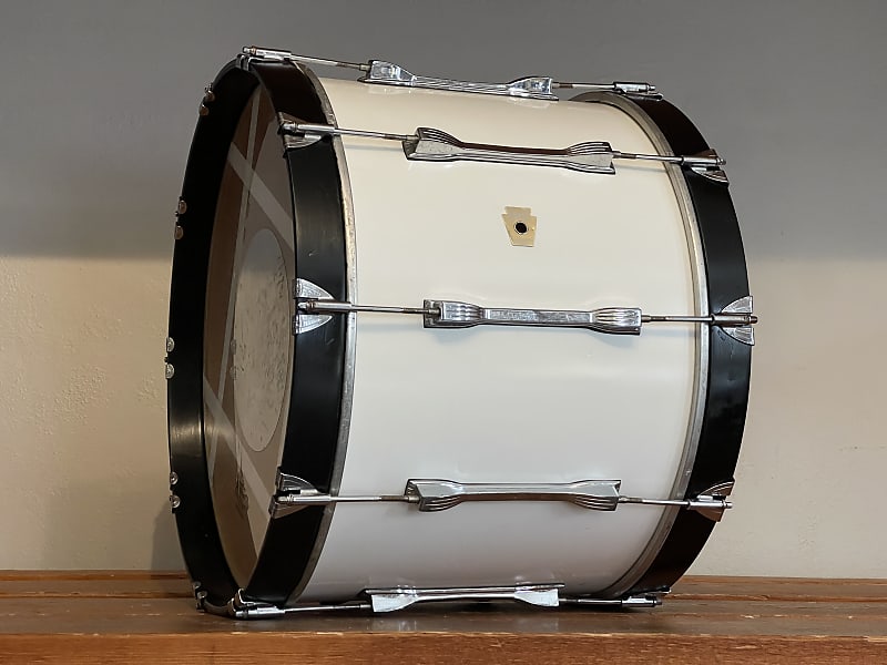 1980's Ludwig 20" White Cortex 14x20 Classic Maple Marching | Reverb