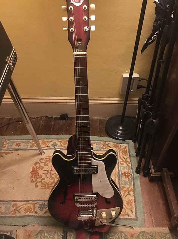 Teisco EP-8T 1960s Red Burst Vintage Semi-Hollow Body | Reverb