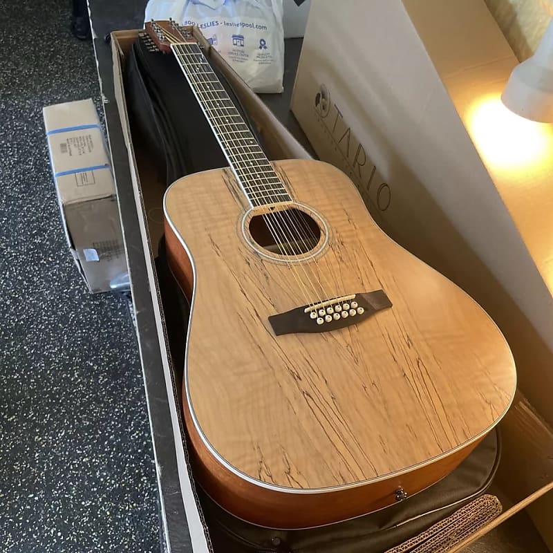 Tario 12 String Acoustic Guitar Spalted maple Top Mahogany | Reverb