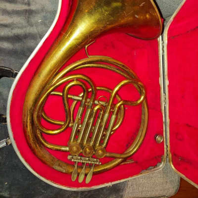 C.G. Conn Single French Horn, USA, with case/mouthpiece, Good | Reverb