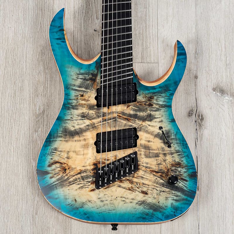 Mayones Duvell Elite VF 7 Multi-Scale 7-String Guitar, Trans | Reverb