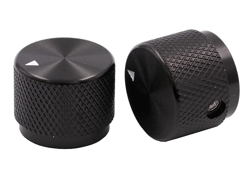 Anonymous 1/4" 6mm shaft black aluminum control knobs (2 pcs) | Reverb