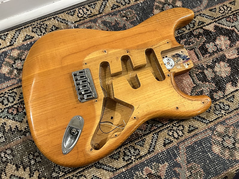 Vintage Fender Stratocaster Body Hardtail Bridge 1970’s - Ash | Reverb