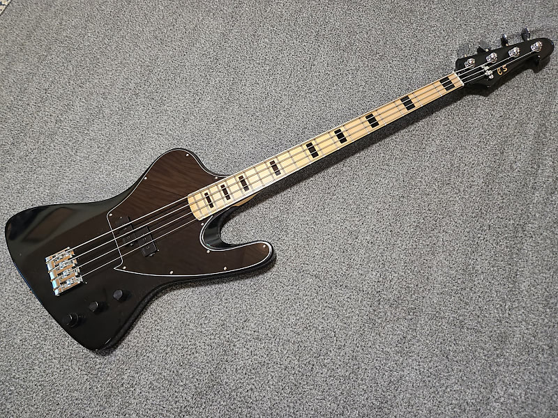 C Stroh Custom Handbuilt "P-bird" Style Bass 2022 Nitro Black | Reverb