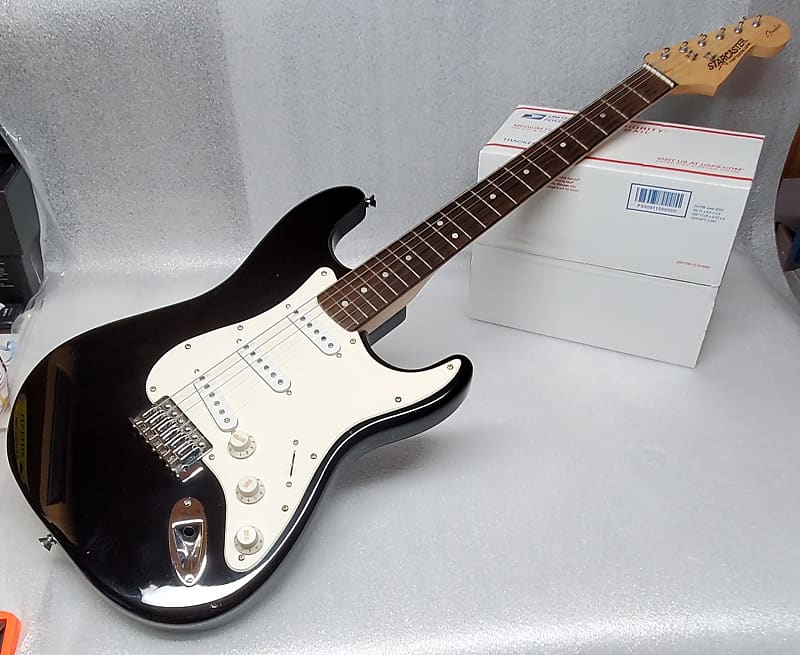 Fender Starcaster Strat Style Electric Guitar Black | Reverb
