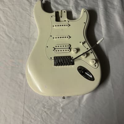 White Strat Style Solid Guitar Body with Double Locking | Reverb