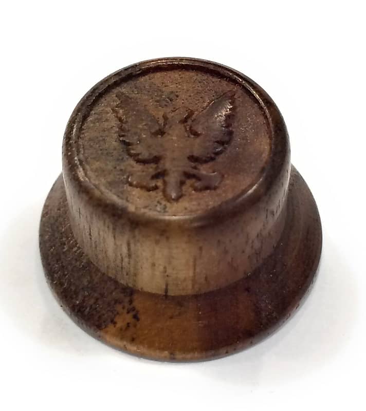 Custom Guitar Knobs - Strat Style Carved Wood- Walnut - 5 | Reverb