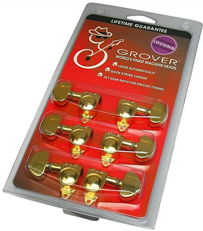 Grover 106G Rotomatic Locking Tuners 3 +3 Gold Finish | Reverb