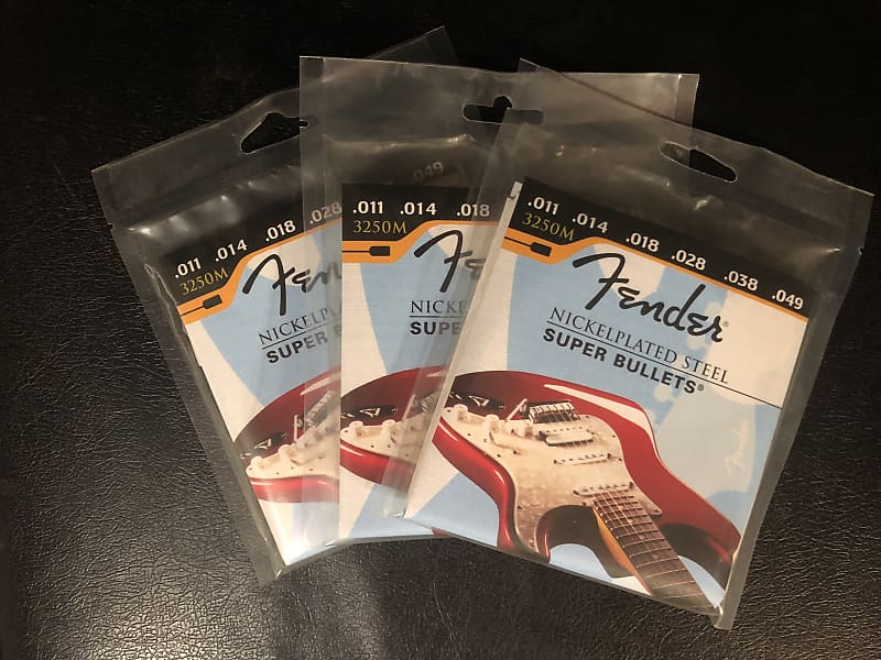 Fender 3 pack Super Bullet Guitar strings 11’ | Reverb