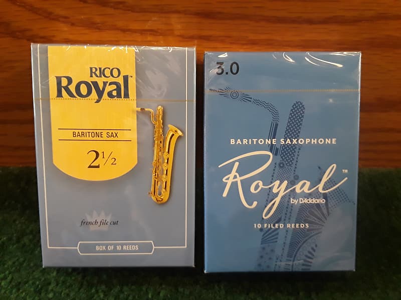 Rico Royal Baritone Sax Reeds strengths 2.5-3 - old stock | Reverb